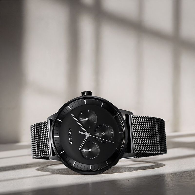 Buy Online Titan Modern Classics Black Dial Quartz Multifunction ...
