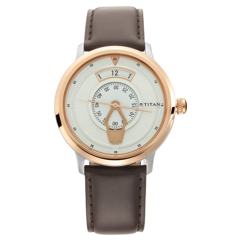Buy Online Titan Maritime White Dial Analog Leather Strap Watch for Men ...