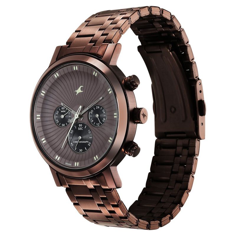 Buy Online Fastrack Kronos Multifunction Brown Dial Stainless Steel ...