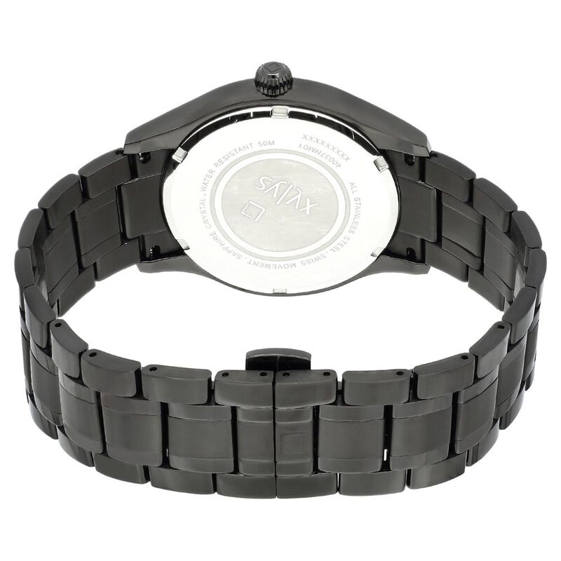 Buy Online Xylys Quartz Analog with Date Black Dial Stainless Steel ...
