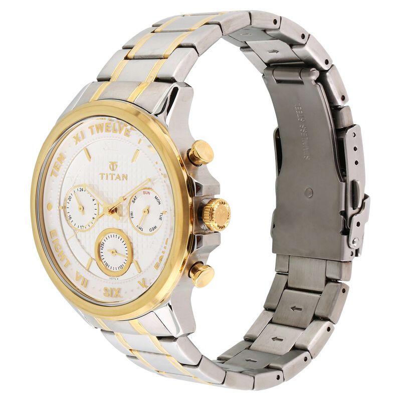 Buy Online Titan Regalia Sovereign Quartz Multifunction White Dial ...