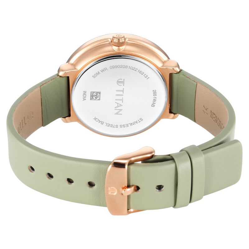 Buy Online Titan Neo Green Dial Analog Leather Strap Watch for Women ...