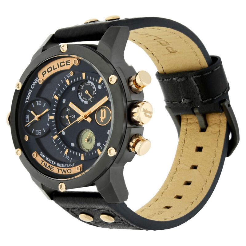 Buy Online Police Quartz Analog Blue Dial Leather Strap Watch for Men ...