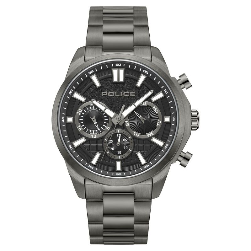 Buy Online Police Quartz Multifunction Black dial Metal Strap Watch for ...