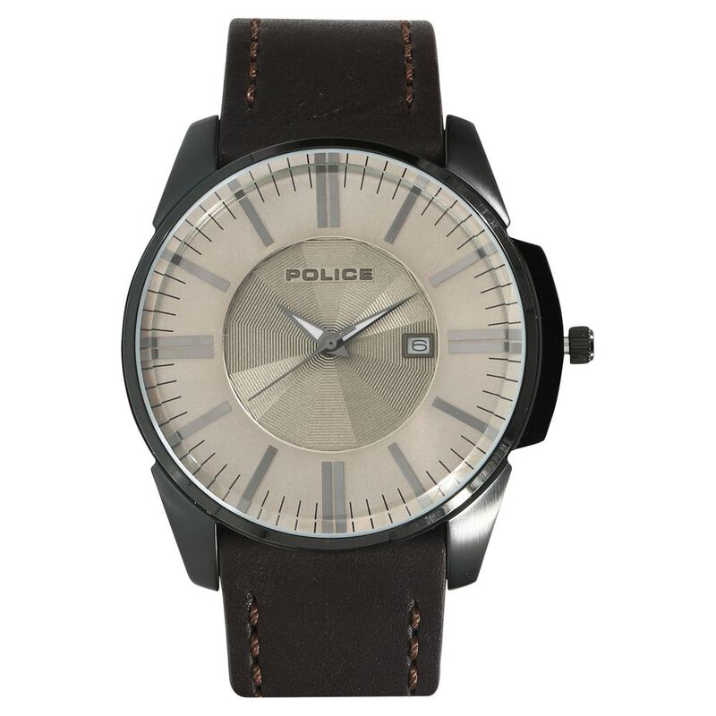 Buy Online Police Quartz Analog with Date Green Dial Leather Strap ...