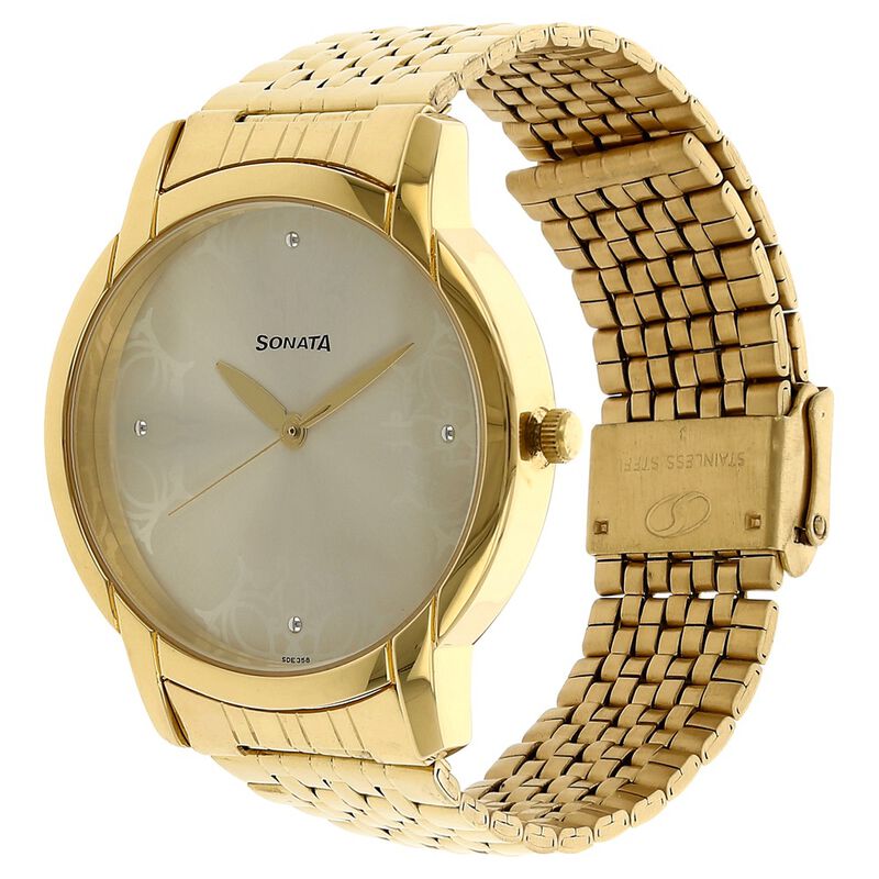 Buy Online Sonata Quartz Analog White Dial Stainless Steel Strap Watch ...