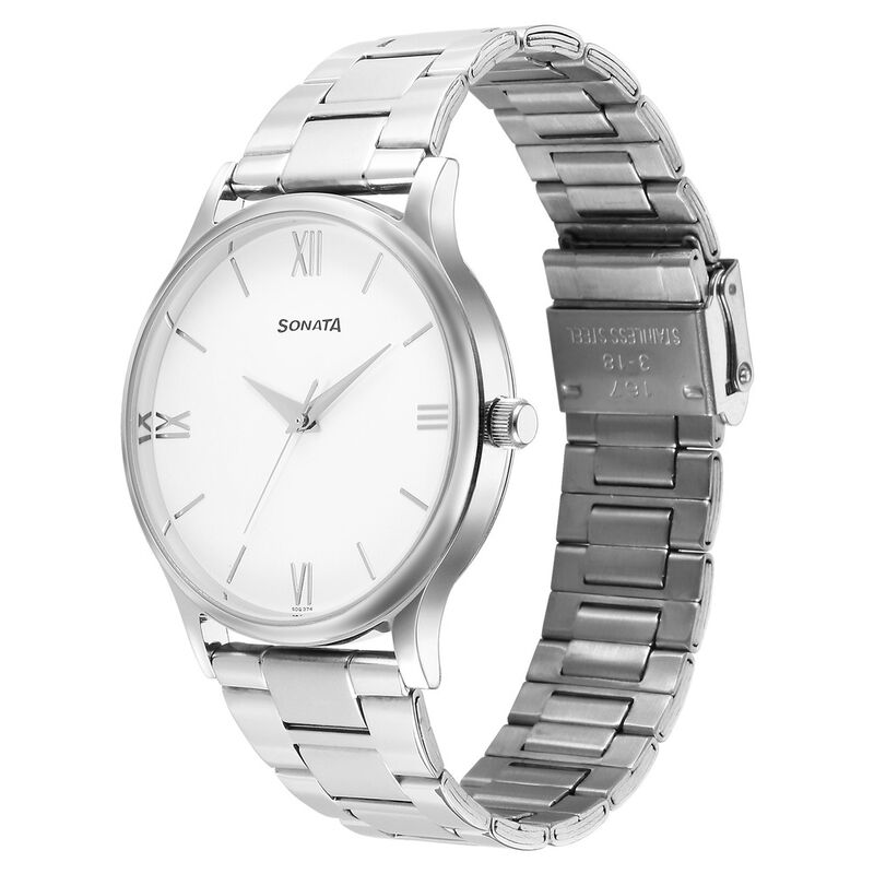 Buy Online Sonata Aspire Quartz Analog White Dial Stainless Steel Strap ...