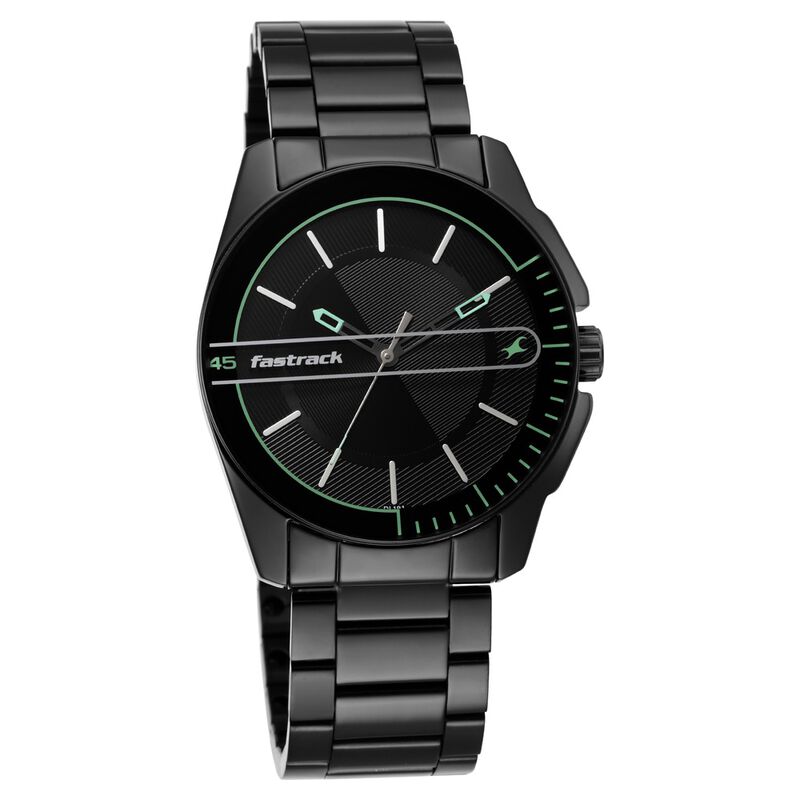 Buy Online Fastrack Wear Your Look Quartz Analog Black Dial Metal Strap ...
