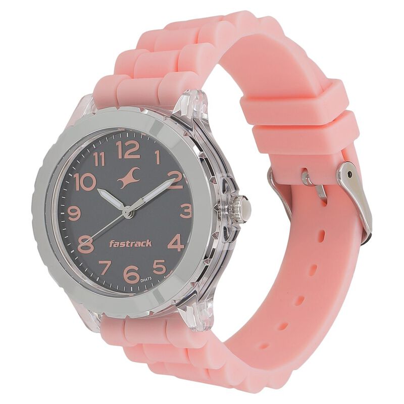 Buy Online Fastrack Trendies Quartz Analog Black Dial Silicone Strap ...