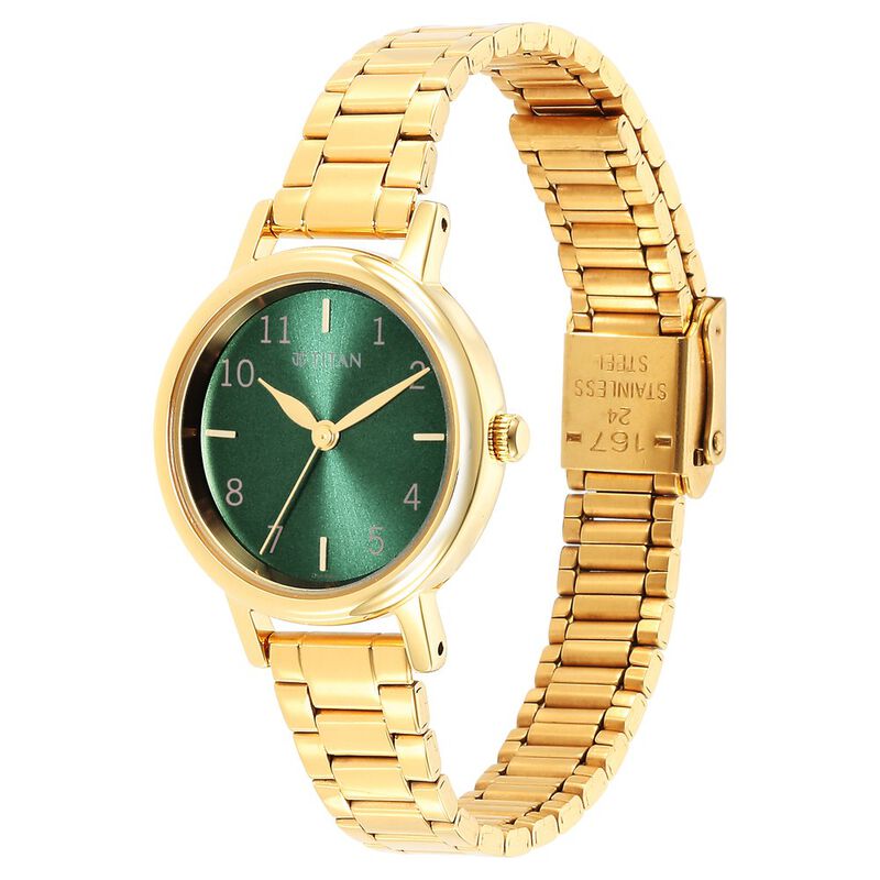 Buy Online Titan Karishma Green Dial Analog Stainless Steel Strap watch ...