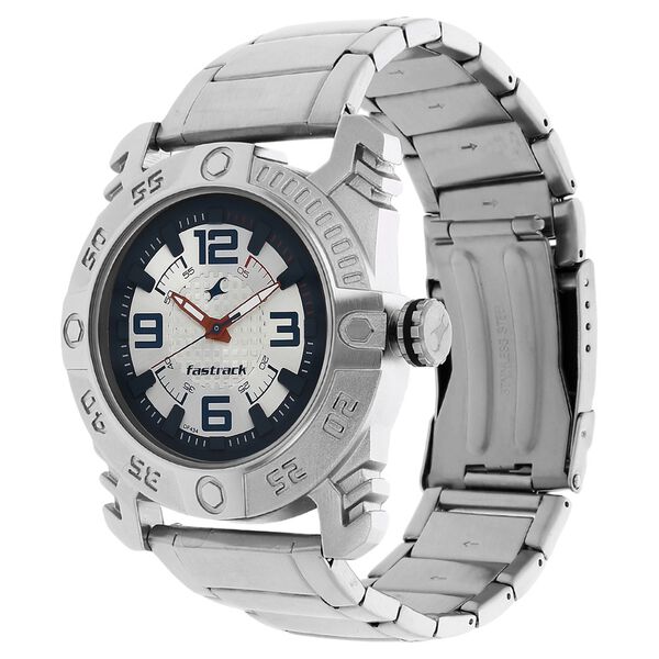 Buy Online Fastrack Motorheads Quartz Analog Silver Dial Stainless ...