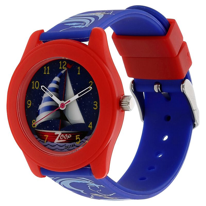 Buy Online Zoop By Titan Quartz Analog Blue Dial PU Strap Watch for ...