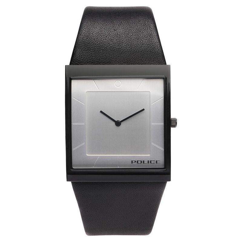Buy Online Police Quartz Analog Silver Dial Leather Strap Watch for Men ...