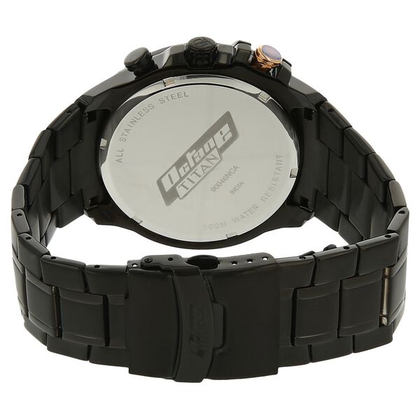 Buy Online Titan Quartz Chronograph Black Dial Stainless Steel Strap ...