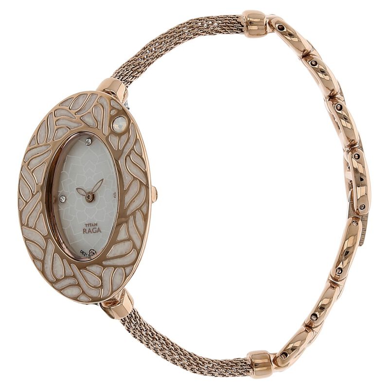 Buy Online Titan Raga Mother of Pearl Dial Analog Bimetal Strap Watch ...