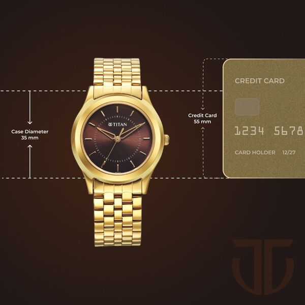 Buy Online Titan Karishma Zing Quartz Analog Brown Dial Stainless Steel ...