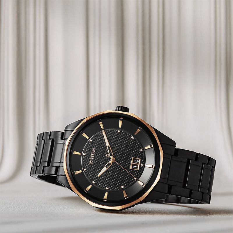 Buy Online Titan Regalia Opulent Quartz Analog with Date Black Dial ...