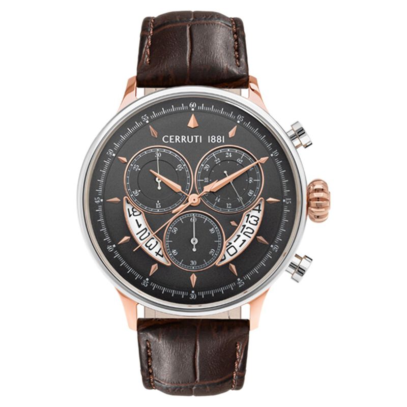 Buy Online Cerruti 1881 Brown Dial Leather Strap Watch for Men ...