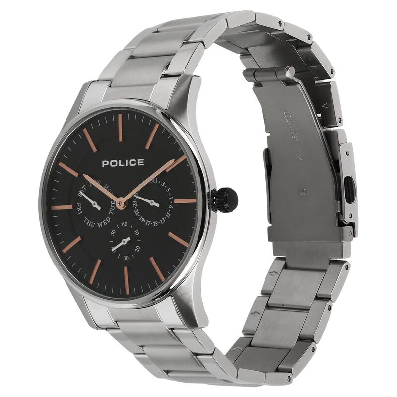 Buy Online Police Quartz Chronograph Black Dial Metal Strap Watch for ...