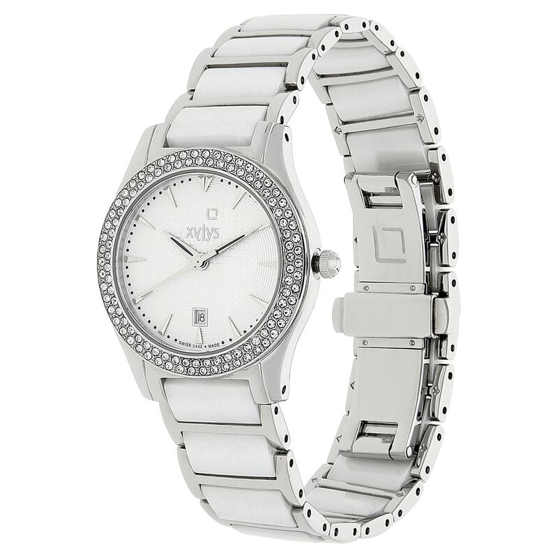Buy Online Xylys Quartz Analog with Date Silver Dial Stainless Steel ...