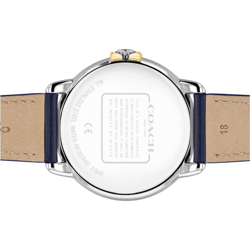 Buy Online Coach Quartz Analog Blue Dial Leather Strap Watch for Women ...