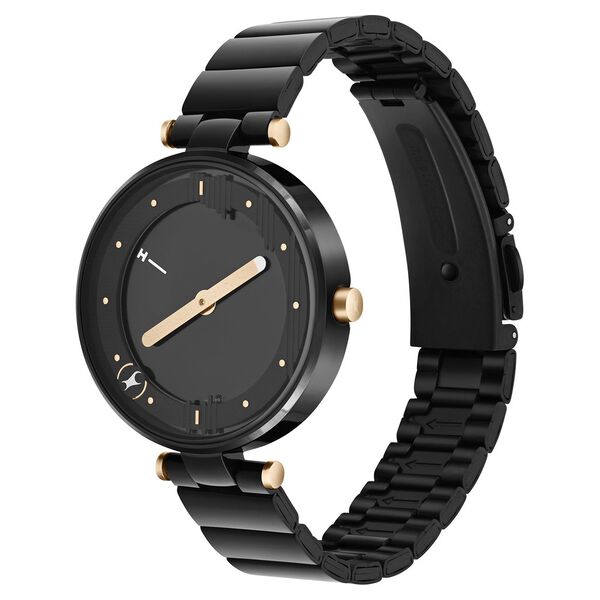Buy Online Fastrack MetaWe Quartz Analog Black Dial Stainless Steel ...