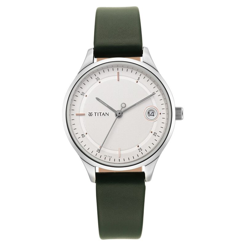 Buy Online Titan Workwear Silver Dial Women Watch With Leather Strap ...