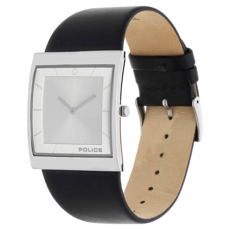 Buy Online Police Quartz Analog Silver Dial Leather Strap Watch for Men ...