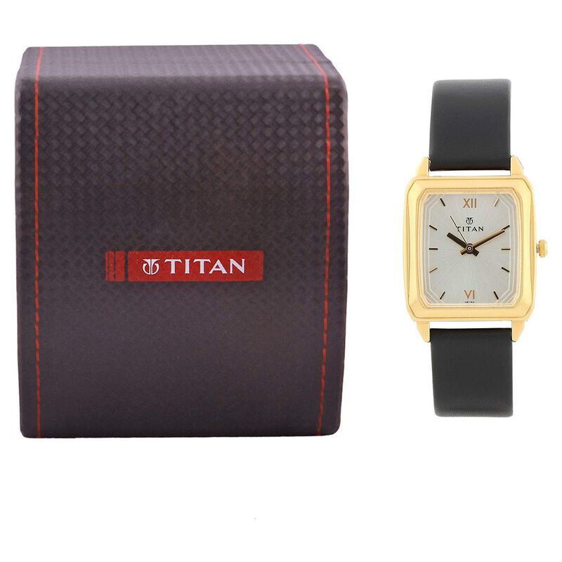 Buy Online Titan Quartz Analog Silver Dial Leather Strap Watch for Men ...