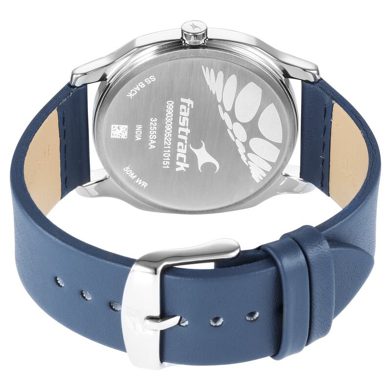 Buy Online Fastrack Stunners Quartz Analog Silver Dial Leather Strap ...