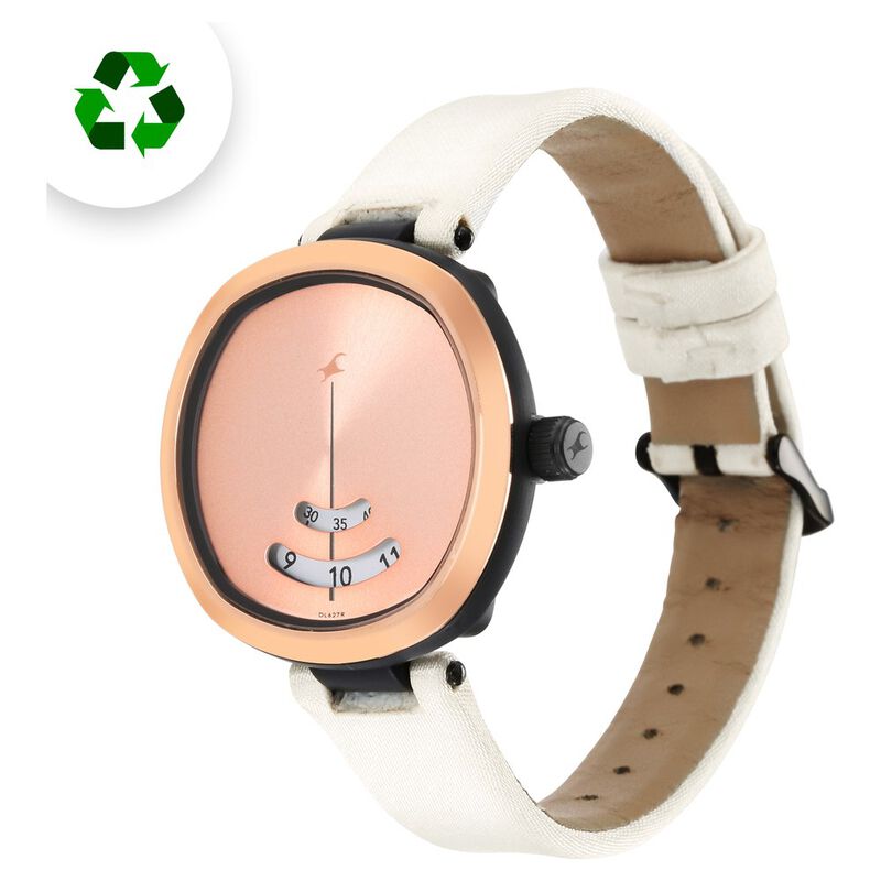 Buy Online Fastrack Revibe Quartz Analog Rose gold Dial Fabric Strap ...
