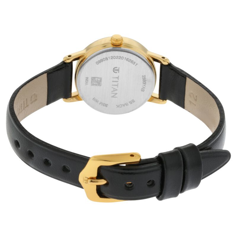Buy Online Titan Quartz Analog Black Dial Leather Strap Watch for Women ...