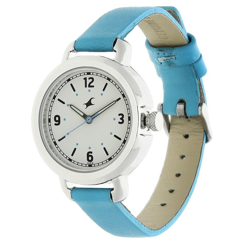 Buy Online Fastrack Bare Basics Quartz Analog White Dial Leather Strap ...