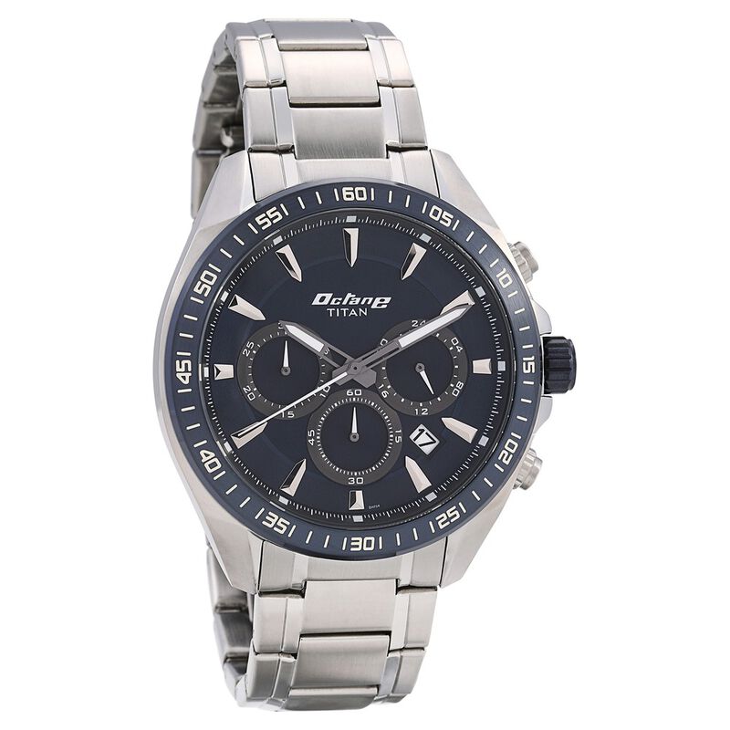 Buy Online Titan Octane Blue Dial Chronograph Stainless Steel Strap ...