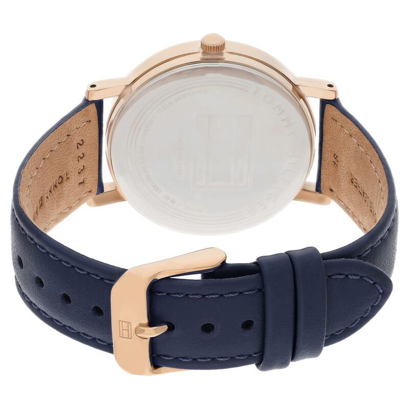 Buy Online Tommy Hilfiger Quartz Analog Off White Dial Leather Strap ...