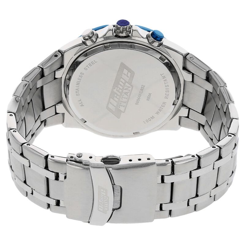 Buy Online Titan Quartz Chronograph Blue Dial Stainless Steel Strap ...