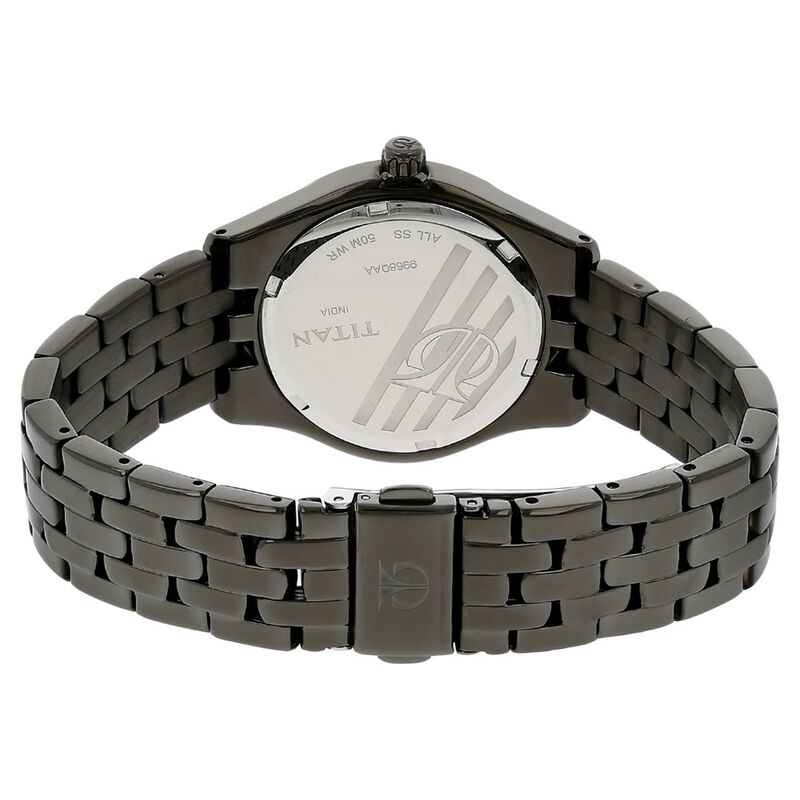 Buy Online Titan Quartz Analog Grey Dial Stainless Steel Strap Watch ...