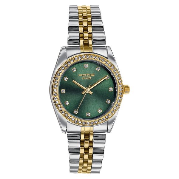 Buy Online Sonata Poze Quartz Analog Green Dial Two Toned Colour ...