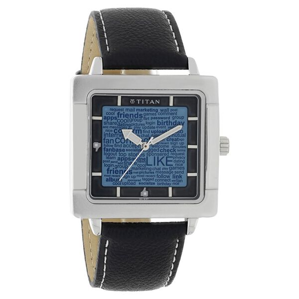 Buy Online Titan Quartz Blue Dial Analog Stainless Steel Strap watch ...