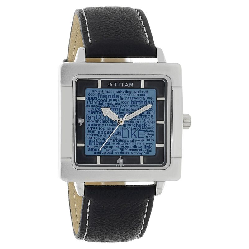 Buy Online Titan Quartz Blue Dial Analog Stainless Steel Strap watch ...