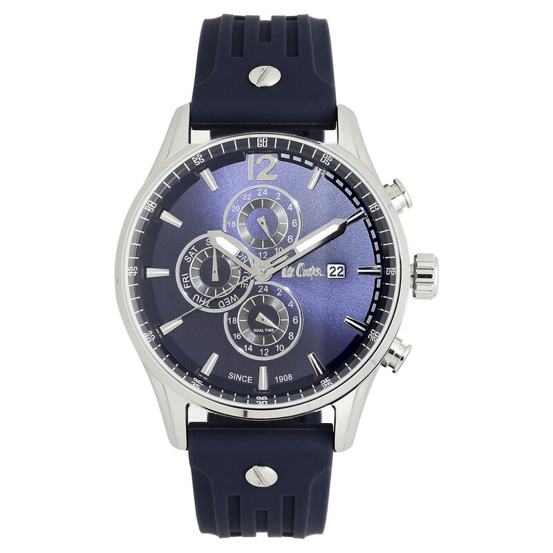 Buy Online Lee Cooper Quartz Analog Blue Dial Silicone Strap Watch for ...