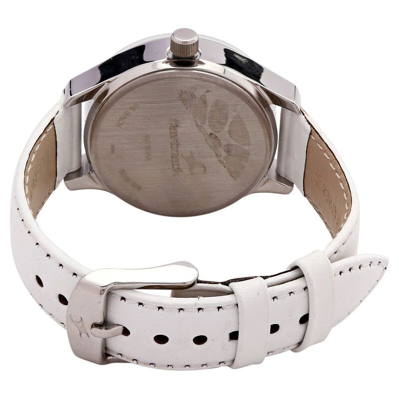 Buy Online Fastrack Quartz Multifunction Silver Dial Leather Strap Watch for Girls - ne6078sl10 ...