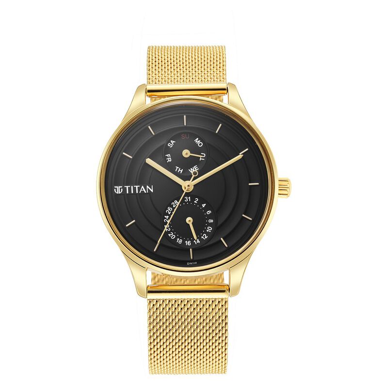 Buy Online Titan Neo Workdays Black Dial Quartz Multifunction Stainless ...