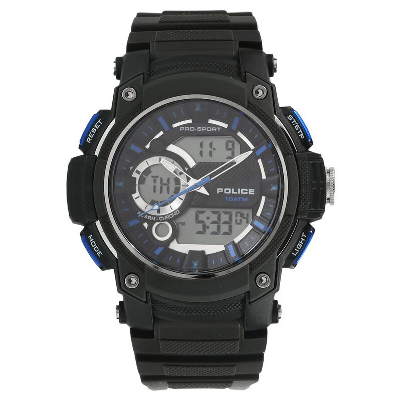 Buy Online Police Quartz Chronograph Silver Dial Silicone Strap Watch ...