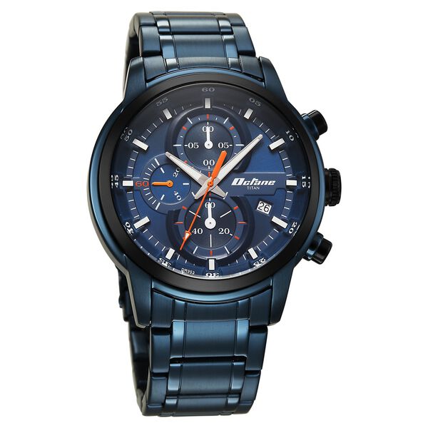 Buy Online Titan Octane Primal Quartz Chronograph Blue Dial Blue ...