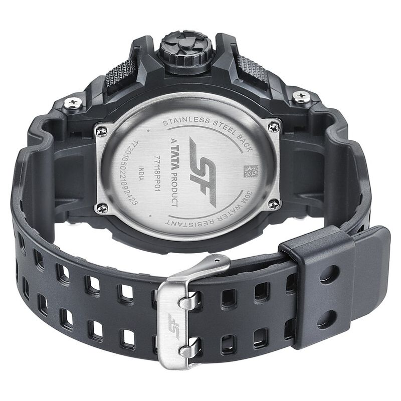 Buy Online SF Quartz Analog Digital Black Dial PU Strap Watch for Men ...