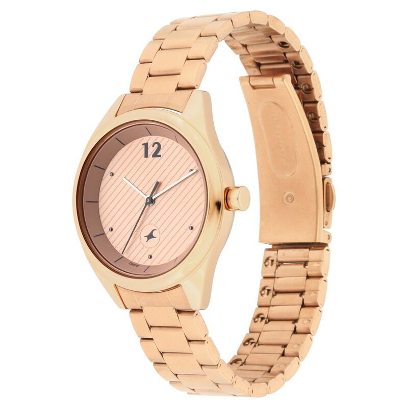Buy Online Fastrack Quartz Analog Rose Gold Dial Stainless Steel Strap ...