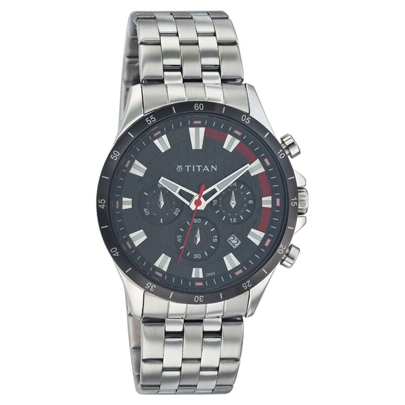 Buy Online Titan Quartz Multifunction Black Dial Watch for Men ...