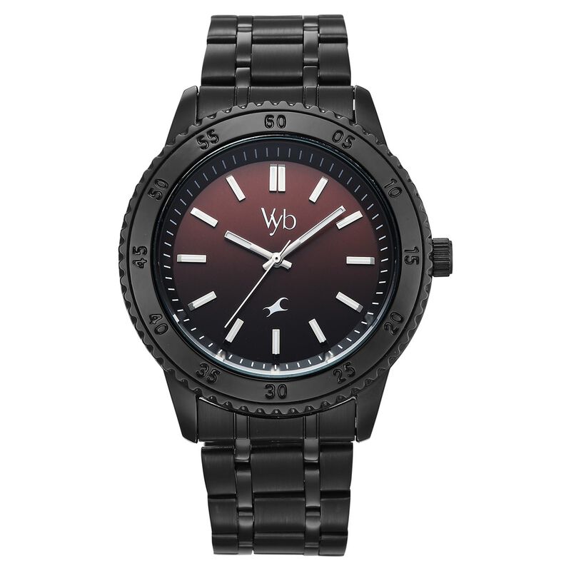 Buy Online Vyb Quest By Fastrack Quartz Analog Multicoloured Dial Black ...
