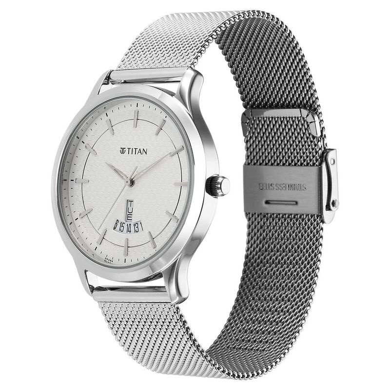 Buy Online Titan Karishma Quartz Analog Silver Dial Stainless Steel Strap Watch For Men